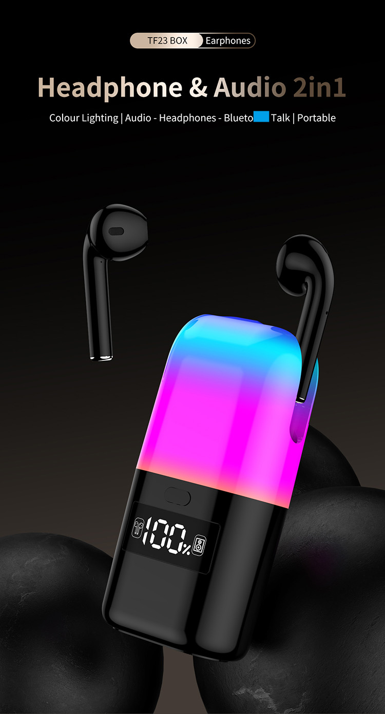 APP TF23 Box Wireless Earbuds+10W RGB LED Wireless Speaker with Stereo ...